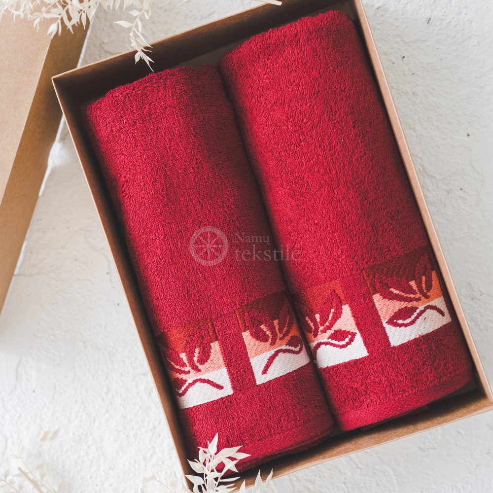 Cotton towels : Set of towels with a design in a box BUR ...